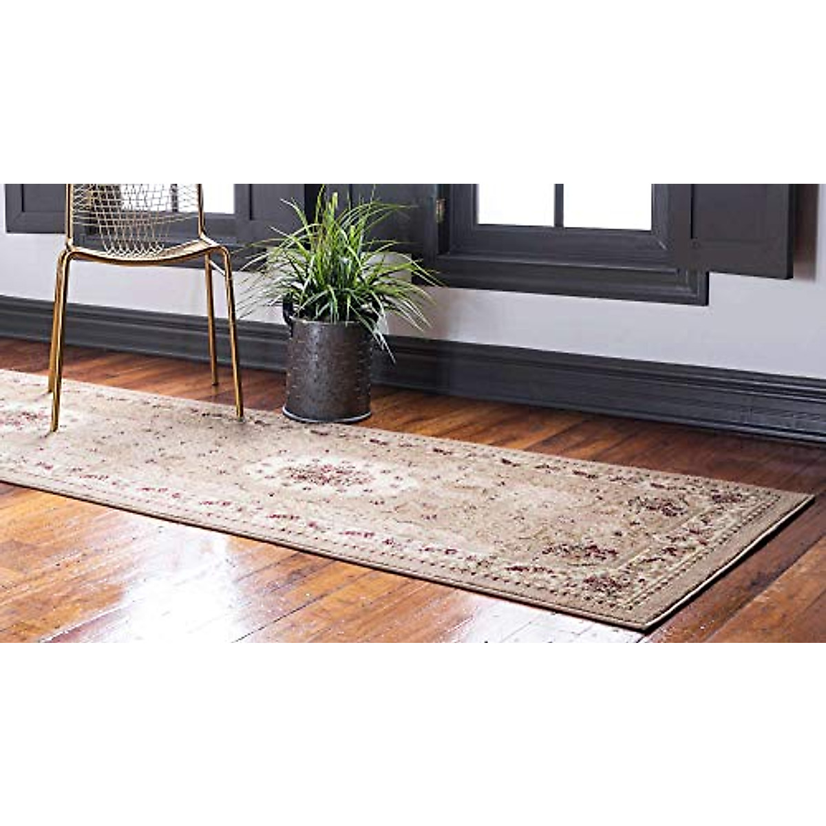 Unique Loom Versailles Collection Traditional Classic Medallion Motif Area Rug (2' 7 x 10' 0 Runner, Tan/ Ivory)