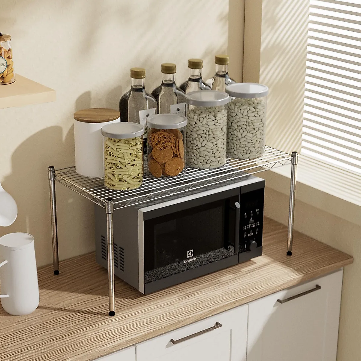 HealSmart 1-Tier Shelving Unit, 29.92" W x 13.78" D x 14.96" H Steel Organizer Wire Rack, Chrome