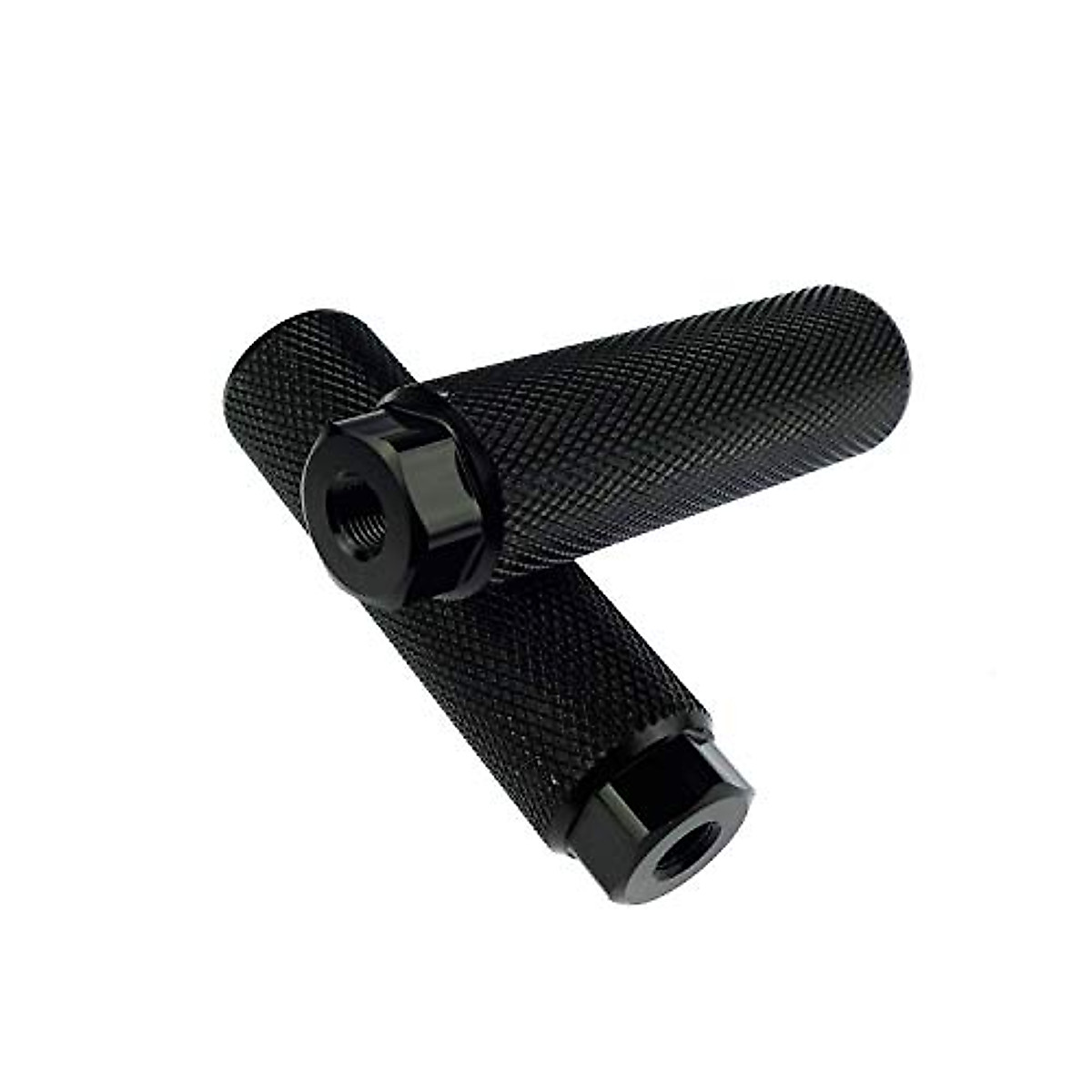 Zelerdo 2 Pairs Aluminum Alloy Bike Pegs for Mountain Bike Cycling Rear Stunt Pegs Fit 3/8 inch Axles (Pure black,100x28 mm)