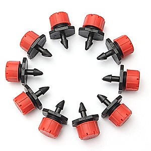 Yardwe 100PCS Adjustable Irrigation Drippers Sprinklers 1/4 Inch Emitter Dripper Micro Drip Irrigation Sprinklers for drip Irrigation System Parts Garden Watering