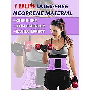 KOOCHY Waist Trainer Belt for Women-Waist Cincher Trimmer Weight Loss Belt-Tummy Control Slimming Body Shaper Belt (Z1-Purple, Small)