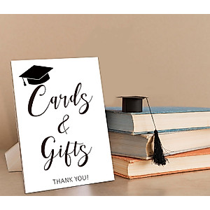 Gifts and Cards Sign with Stand,Modern Graduation Sign,Graduation Decorations Class of 2024,Table Toppers,Artwork Home Shelf Wall Decoration,Graduation Party Supplies Favors Gifts,Farewell Gift,2