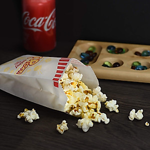 MT Products Small Popcorn Bags - 100 Pack Party Bags | Popcorn Boxes Hold 1 oz of Popcorn Each | Premium Carnival Party Supplies for To-Go Snacks and Treats | Measure 8 x 3.5 Inches