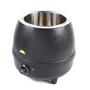 OUKANING 10L Soup Kettle, 400W PP Shell Commercial Electric Soup Warmer 110V Black Countertop Food Kettle Warmer Restaurant Stainless Steel Pot for Home & Commercial