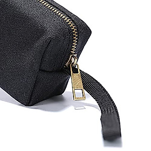 2 Pack Pen Pencil Case With Zipper, Heavy Duty Waxed Canvas Pencil Pouch Student Stationery Bag (Black)