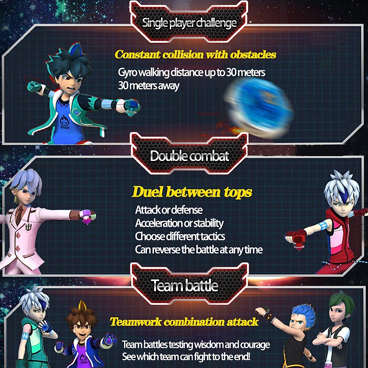 Bey Metal Fusion Blades Burst Turbo Evolution Battling Tops Master Starter Set Storm Pegasus/Flame Libra/Earth Eagle/ Lightning L-Drago with 4D Spinning Launcher Grip,Burst Gyro Toy Set Gift for Boys