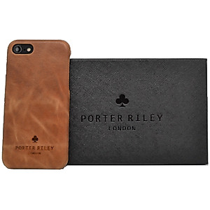 Porter Riley - Leather Case for iPhone SE 2022/20 and iPhone 8 / iPhone 7. Premium Genuine Leather Slimline Back Case (Tan)