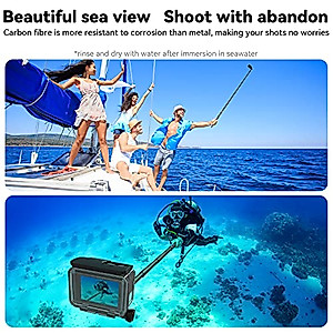 Selfie Stick Long Pole Invisible for GoPro Insta360 (120cm/47.2 inch), TELESIN Light Carbon Fiber Extension Monopod for Go Pro Max Hero 11 10 9 8 7 6 5 One X2 X3 RS Go 2 DJI Action 2 3 Accessories