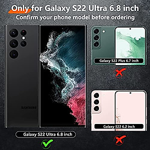 Temdan [Heavy Shockproof for Samsung Galaxy S22 Ultra Case,with 2 Pack [Soft Screen Protector + Camera Lens Protector] [12 FT Military Grade Drop Protection] Tough Rugged Full-Body Protection