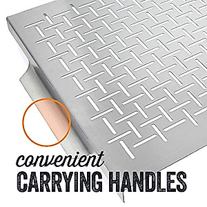 Yukon Glory YG-719 Premium Large Stainless Steel Pan Topper Tray for Outdoor Grill - Perfect for Veggie Grilling,BBQ and More - Great Grilling Accessories and Grilling Gifts