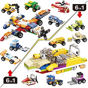12Pcs Pre Filled Easter Eggs with Mini Buildable Vehicles Building Blocks, Car Egg Surprise Toy for Easter Egg Hunt, Easter Basket Filler, Easter Basket Stuffers, Easter Party Favors School Prize Toys