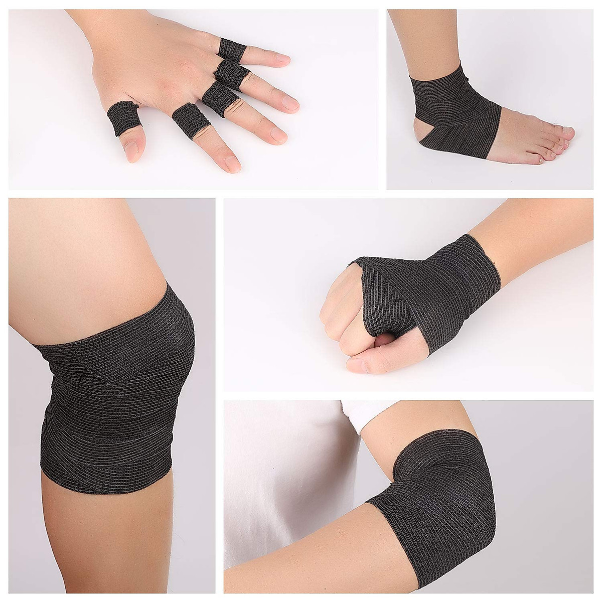 Bandage Wrap 16 Pack 1”x 5 Yards Self Adherent Wrap Breathable Self Adhesive Bandage Wrap Rolls Cohesive Bandage Athletic Elastic First Aid Tape for Stretch Athletic, Ankle Sprains, Swelling, Sports