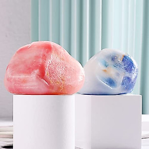 Soap Bar Set - BFF BEAUTY 6pcs Hand Face Body Bar Soap Birthday Gift Set for Women Set, Perfect Gemstone Soap Rocks Set for Women & Men Moisturizing Skin