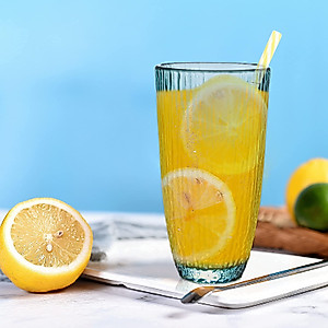 Amzcku Drinking Glasses Set of 8 | 4 Highball (12 oz.) And 4 Rocks Glass(10 oz.) | Glassware Kitchen family Lensed for Water, Beer，Wine，Milk，Juice and Cocktails.