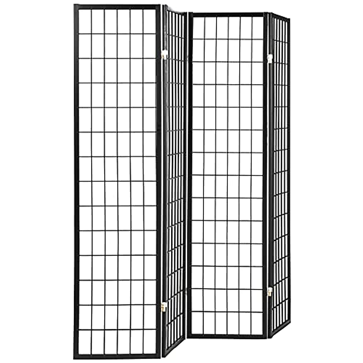 ORE International 4-Panel Shoji Screen Room Divider, Black