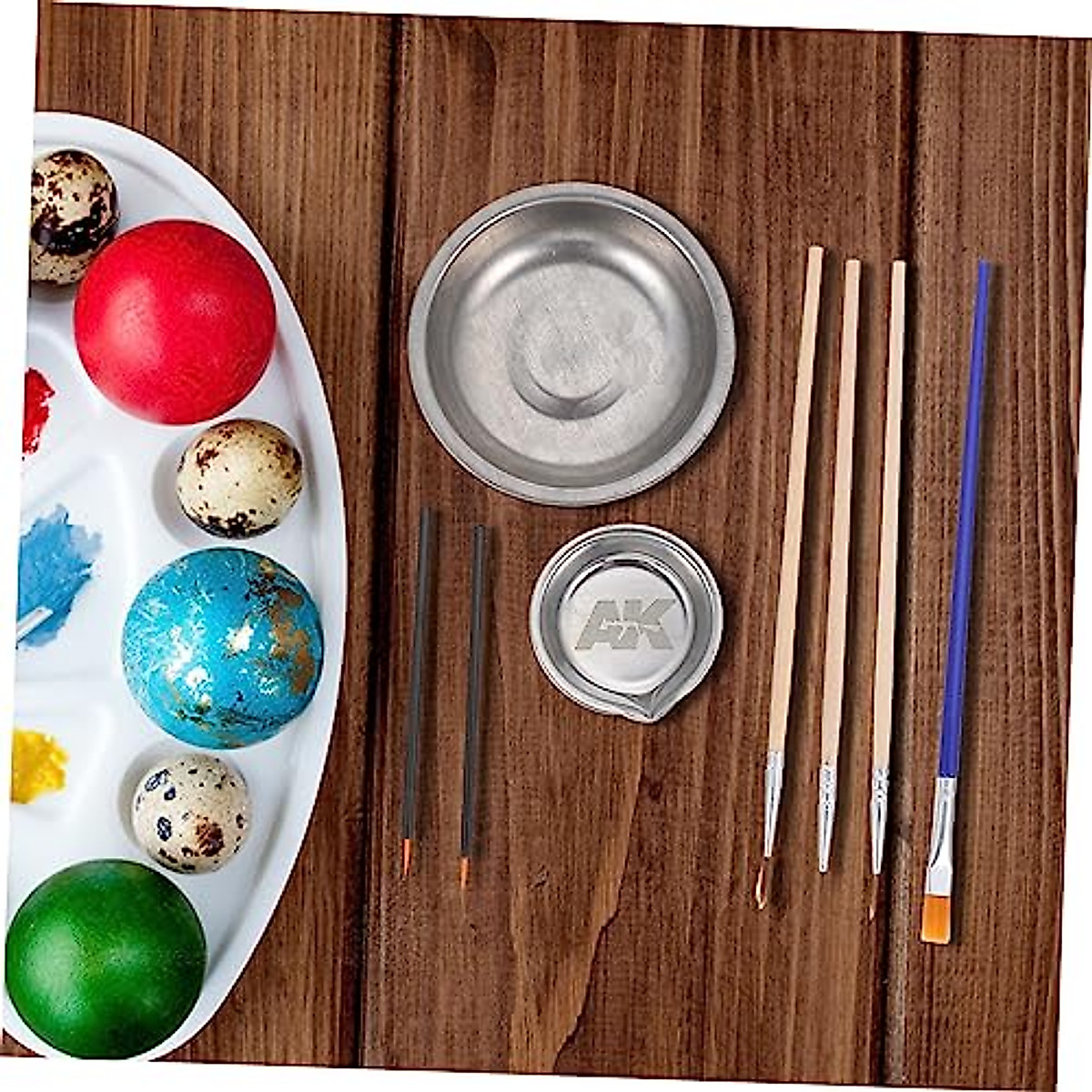 1 Set Figure Coloring Tool Miniature Paints Tools Watercolor Brush Set Oil Painting Micro Paint Brushes Paint Mixing Cups Painting Brush Figure Supply Figure Accessory