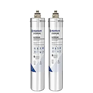 Pentair Everpure H-1200 Quick-Change Filter Cartridge Set, EV928201, Replacement Twin Pack for Use in Everpure H-1200 Drinking Water System, 1,000 Gallon Capacity, 0.5 Micron