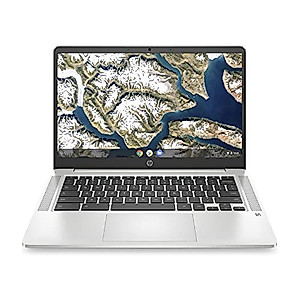HP Chromebook 14A-NA1011CA, 14-Inch Laptop FHD IPS Intel Celeron N4500, 8GB LPDDR4 RAM, 128GB eMMC, Intel UHD Graphics, Micro SD Card Reader, USB C, WiFi, Bluetooth, ChromeOS, Mineral Silver (Renewed)