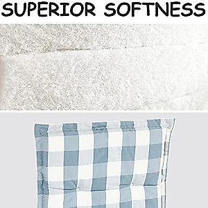 FYBOOR 2 Pack Outdoor/Indoor High Back Chair Cushion, Seat/Back Patio Chair Cushion for Outdoor Furniture, Fade Resistant Stuffed High Rebound Foam Adirondack Replacement Chair Cushion,Blue Stripes