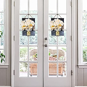 Dailyart Mason Jar Sconces Wall Decor, Rustic Mason Jar Wall Sconce Hanging Mason Jar Sconces with LED Fairy Lights, Farmhouse Wall Decor Country Decorations for Home, Set of 2