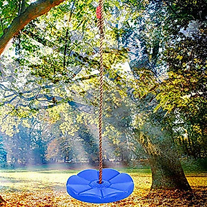 Saucer Tree Swing for Kids Adults，Climbing Rope Tree Swing Indoor Outdoor Disc Hanging Seat Playing Outdoor Play Equipment Children Toys(蓝色)