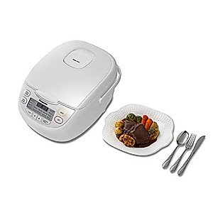 Panasonic 5 Cup (Uncooked) Rice Cooker with Pre-Programmed Cooking Options for Brown Rice, White Rice, and Porridge or Soup - 1.0 Liter - SR-CN108 (White)