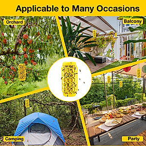 KILSACO Wasp Traps Outdoor 2Pcs with 8 Pcs Sticky, Hornet Trap Catcher, Non-Toxic Reusable Yellow Jacket Trap, Carpenter Bee Traps for Outside, Fly Traps Outdoor Hanging, Wasp Repellent Deterrent