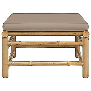 Patio Footstool with Taupe Cushion Bamboo The Ultimate Patio Experience Embrace The Outdoor Luxury
