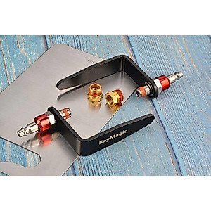 RayMagic Steel Pneumatic Tool Rafter Hook Hanger, Lightweight, Durable,Reusable Metal Organaizer Adjustable Easy Install Hooks with 1/4" Air Tool Swivel Fitting, for Air Nailer, 2-Piece