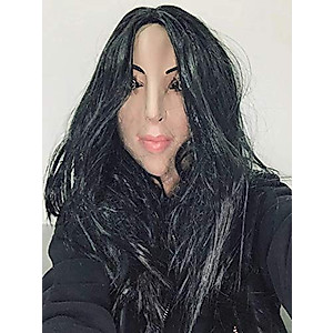 HENGYUTOYMASK Latex Female Mask Rubber Human Woman Face Realistic Overhead Masks Fancy Doll Costume