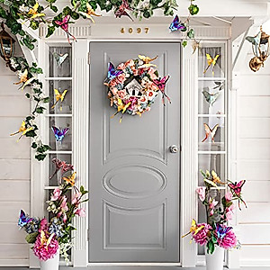 63 Pcs Butterfly Wall Decor Spring Summer Decor Removable Double Sided 3D Butterfly Moth Decal 6 Inch Party Decorations for DIY Kids Nursery, TV Wall, Bedroom Decor, Wedding, Birthday Supplies