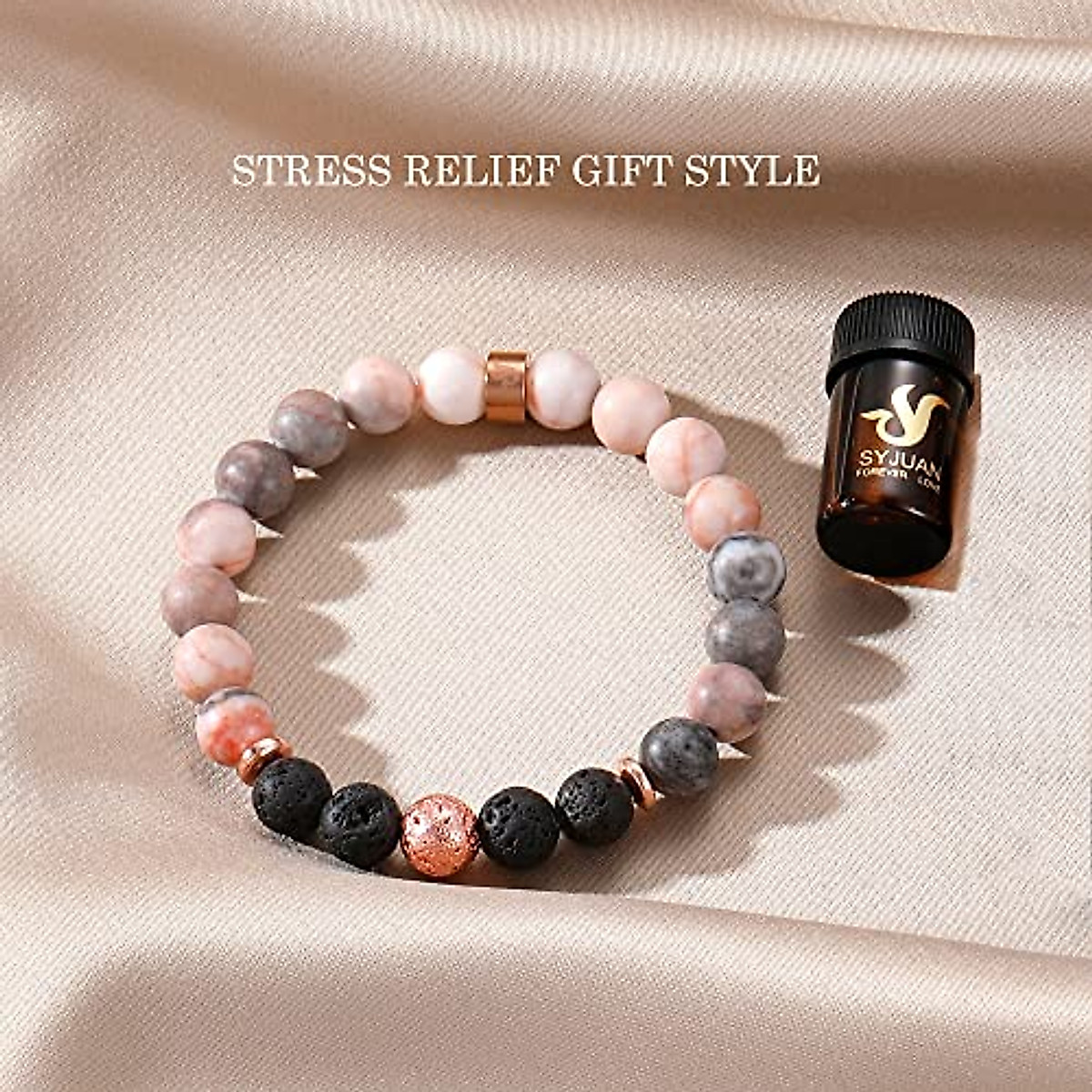 Anxiety Relief Items Lava Rock Beaded Healing Bracelets Aromatherapy Lavender Essential Oil Spiritual Relaxation Gifts for Women Pulseras de Mujer