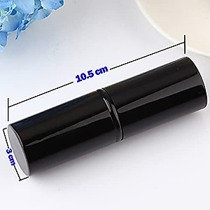 RN BEAUTY Retractable Kabuki Brushes Foundation Brush Powder Brush Blush Brush Extensible Makeup Brush Face Blender Brush Professional Mineral Blending Buffing Concealer Brush Aluminum Case Portable With Cover (Round Top, Black)