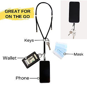 Tmate Phone Lanyard for Around The Neck, Universal Crossbody Patch Phone Lanyards, Adjustable Strap Key Chain Holder for Cell Phone Hands Free Leash for Women Men iPhone Android Case Accessory Charm