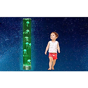 Lightahead LED Jellyfish Aqua Mood Lamp with 5 Color Changing Light Effects .The Ultimate Extra Large Sensory Synthetic Jelly Fish Tank Aquarium Mood Lamp. Ideal Gift (Extra Large)