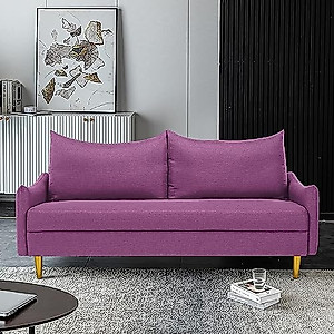ERYE Polyester Upholstered Sofa Loveseat Couch for Home Apartment Office Small Space Living Room Furniture Sets,Modern Design Love Seats, Purple