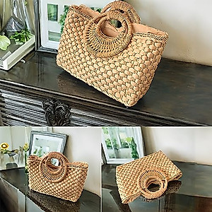 ZPHXD Chic Beach Bags And Straw Tote Bags Luxury Handbags For Women's Vacation Boho Beach Summer Clutch