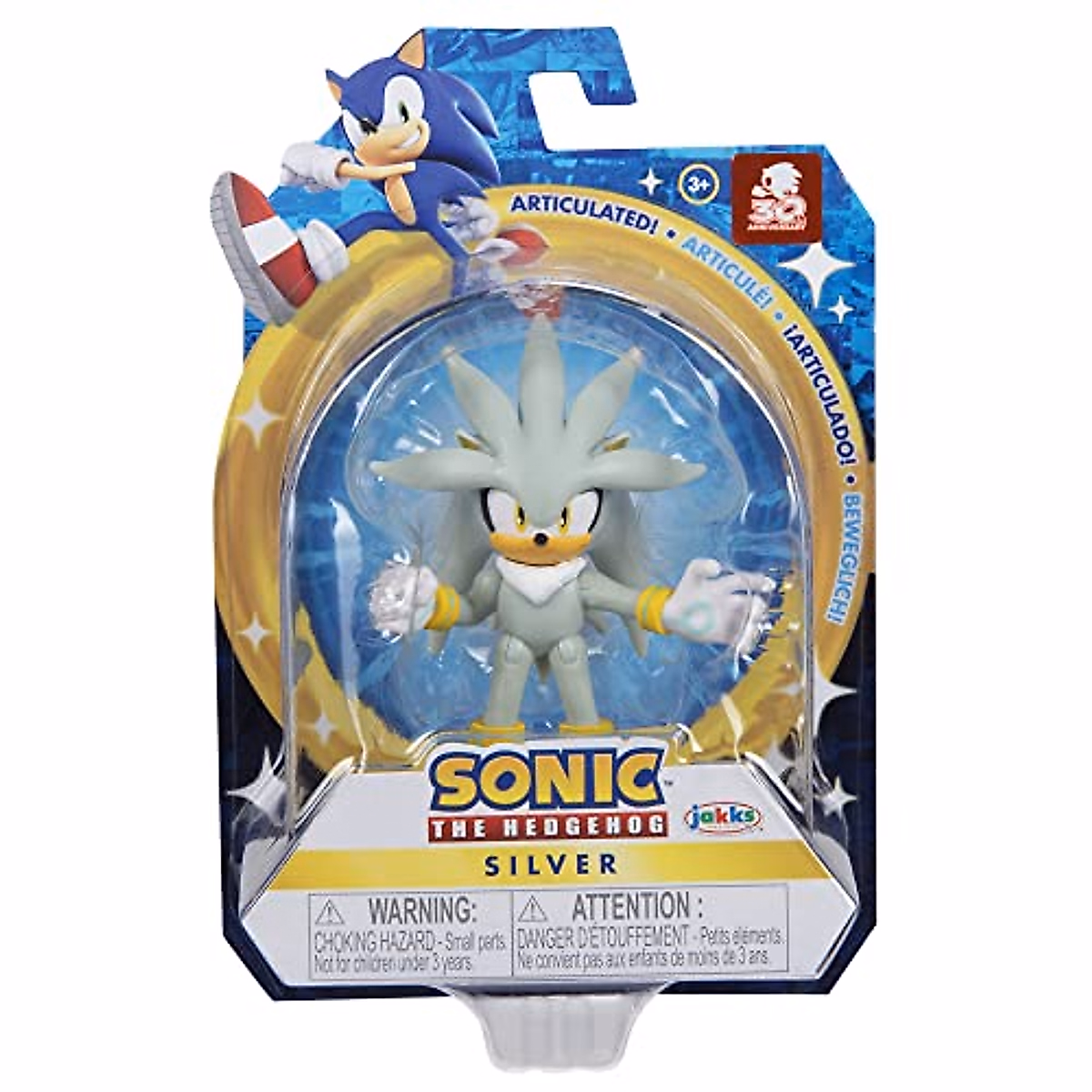 Sonic The Hedgehog 2.5-Inch Action Figure Modern Silver Collectible Toy