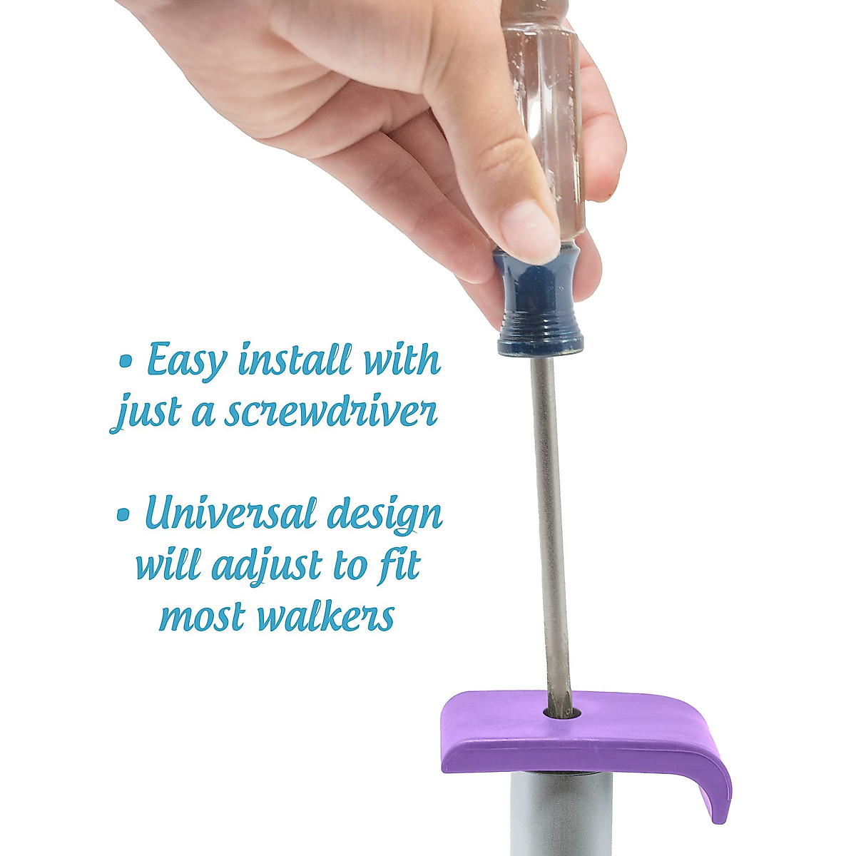 Top Glides 8" Off-Road Walker Wheel Kits with FREE FlexFit Universal Ski Glides (Purple)