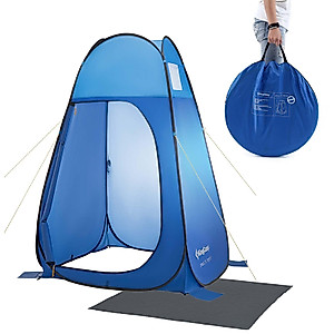 KingCamp Portable Pop Up Shower Tent for Camping, Lightweight Waterproof Dressing Changing Privacy Tent with Carry Bag for Outdoor, Shower, Fishing, Bathing, Toilet, Beach, Park, Blue, 47x47x75 inches