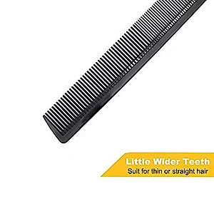 Carbon Fiber Cutting Comb, Professional 8.3” Hair Dressing Comb, Anti Static Heat Resistant Comb For All Hair Types, Fine and Wide Teeth Hair Barber Comb