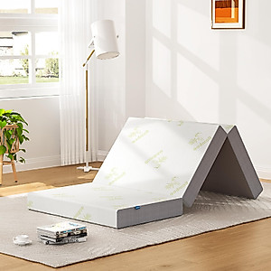 Inofia Twin Folding Mattress, 6 Inch Trifold Memory Foam Mattress with Removable Cover - Portable for Camping, Guest, Foldable Floor Bed, Twin Size (75" x 39" x 6")