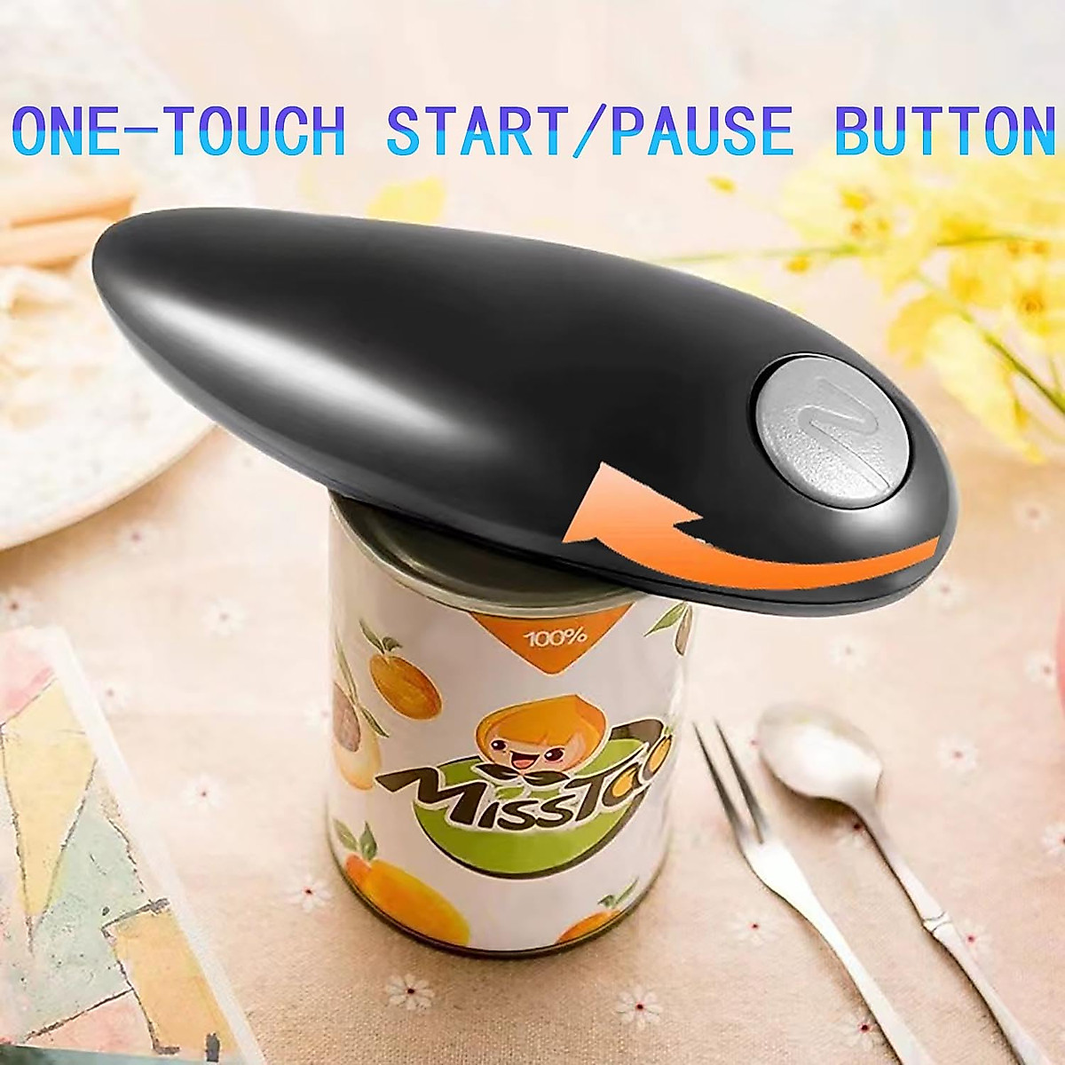 3.0 Upgrade automatic Can Opener One-Touch Start controlled Electric Can Opener Smooth Edge,Electric Can Openers For Seniors, Arthritis, Electric Can Openers For Kitchen Food-Safe And sturdy(Black)