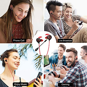 YYUNJINI Gaming Headset with Microphone Wired Gaming Earbuds PC for PS4 PS5 Xbox One Playstation 5 Games Mobile Phone,Detachable Stereo Bass Earphones Noise Cancelling Gaming Headphones with Mic Black