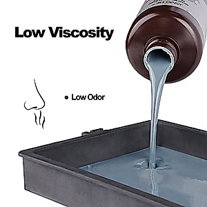 3D Printer Resin,JamgHe 10K Water Washable Resin for LCD DLP SLA 405nm Printer UV-Curing Photopolymer Rapid High Precision Low Odor Standard Resin (Nebula Grey, 1000g)