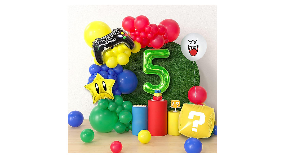 Mario Inspired Balloon Arch Kit - 134PCS Super Bros Party