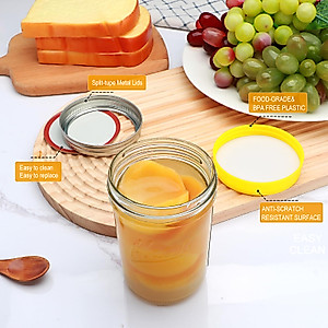 Accguan Mason Jar Set of 6,16oz Airtight Glass Jars wit Lids, Includes Purple Pen and Stickers for Cereal, Oatmeal, Fruit, Milk, Storage,Canning, Pickling, Jamming (6 Pack)