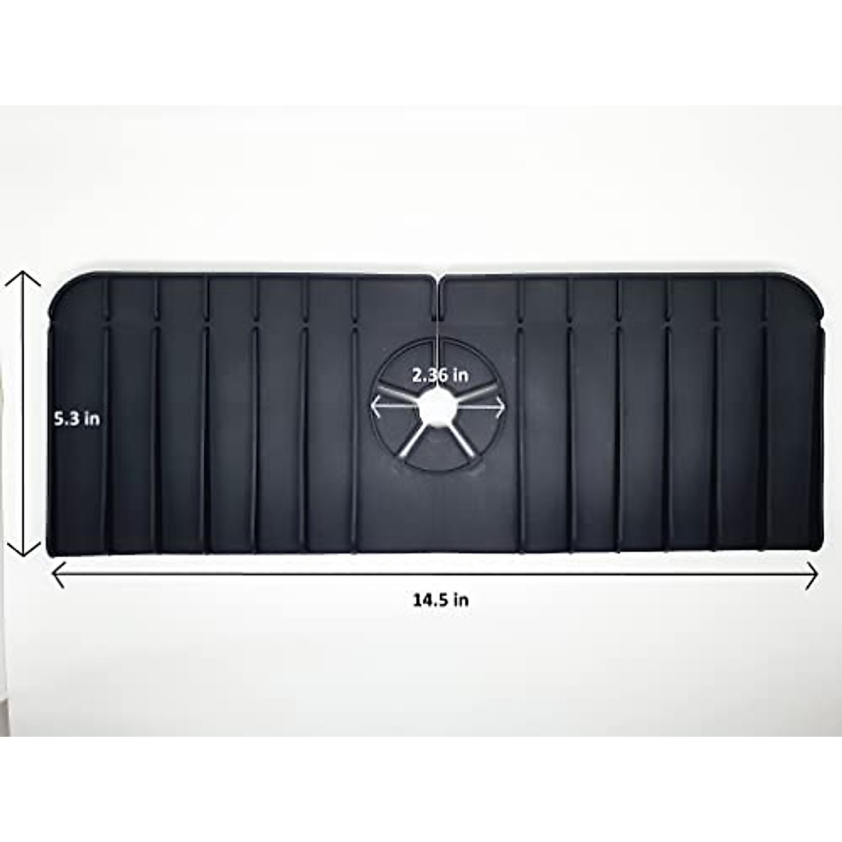 Silicone Faucet Mat Kitchen, Sink Drip Guard, Sink Splash Guard,Sink Splash Catcher Faucet Mat, Silicone Drying Mat Kitchen, Foldable Sink Faucet Water Catcher Mat for Sink,‎14.5" x 5.3" x 0.6" Black