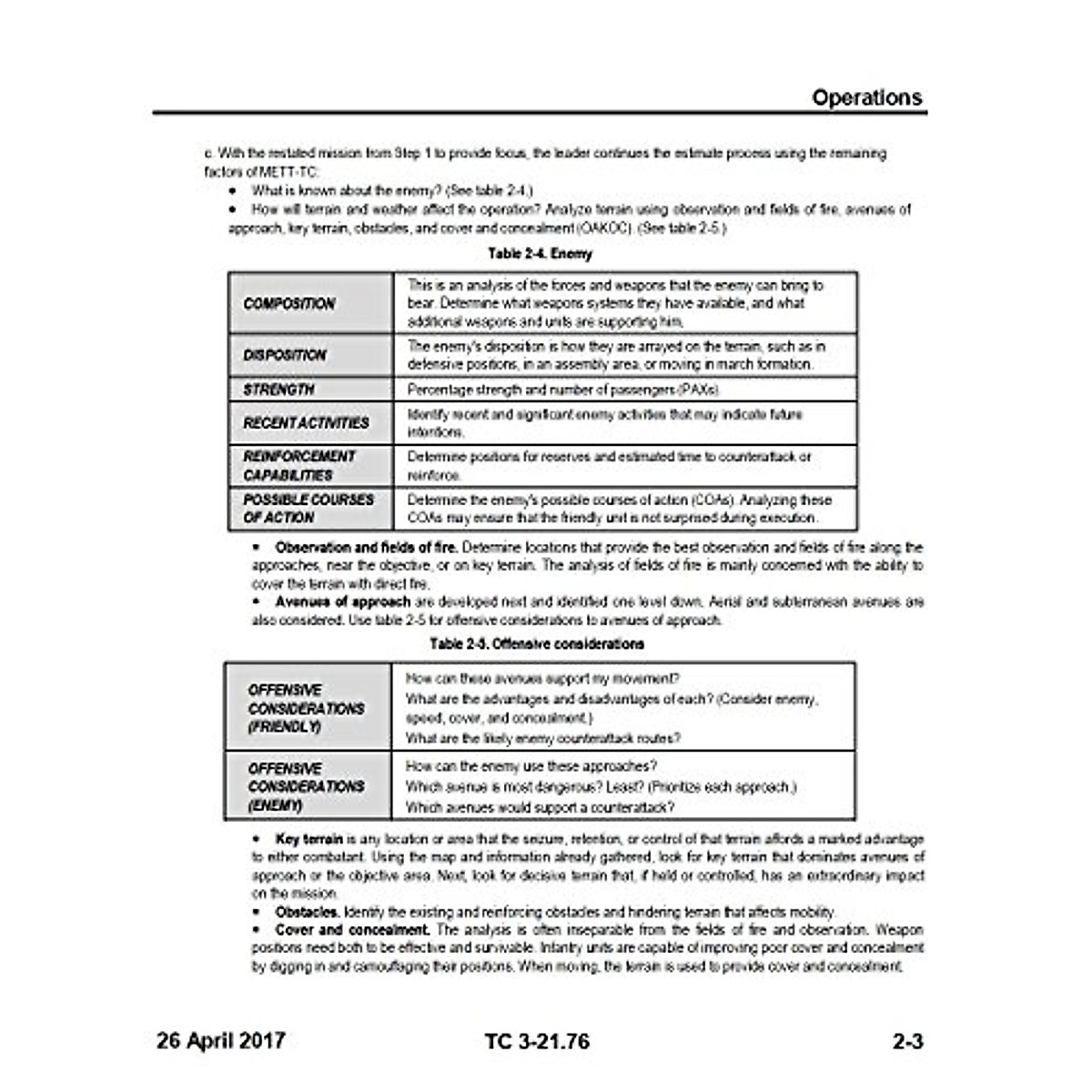Ranger Handbook: TC 3-21.76, April 2017 Edition