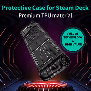 Funalot Adjustable Kickstand Case for Steam Deck 2022, TPU+PC Protective Case Cover, Full Protection, Shock-Absorption, Non-Slip & Anti-Collision Case Compatible with Steam Deck Valve Accessories